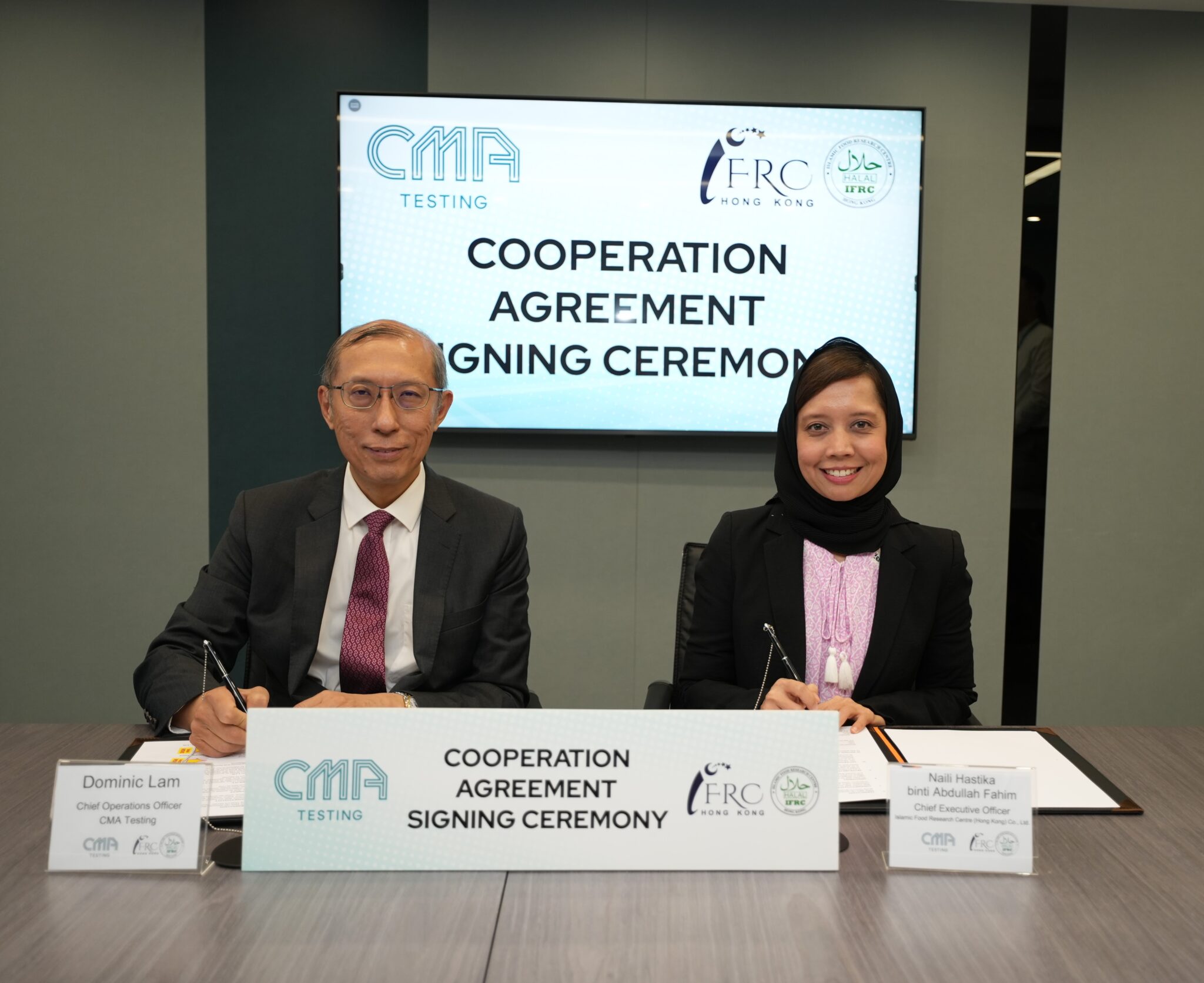 MoU Signing Ceremony between CMA Testing and Islamic Food Research ...